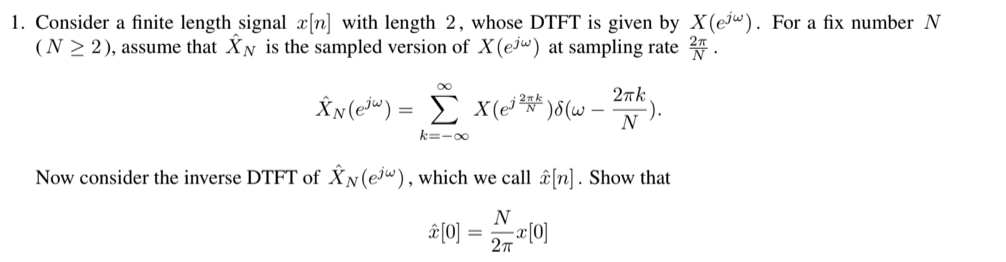 Solved 1. Consider a finite length signal x[n] with length | Chegg.com