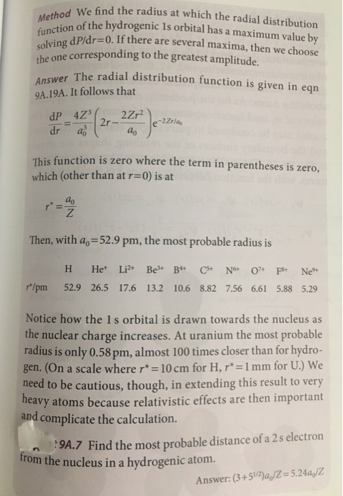 Solved 9A7 Use the radial distribution function (R^2r^2) and | Chegg.com