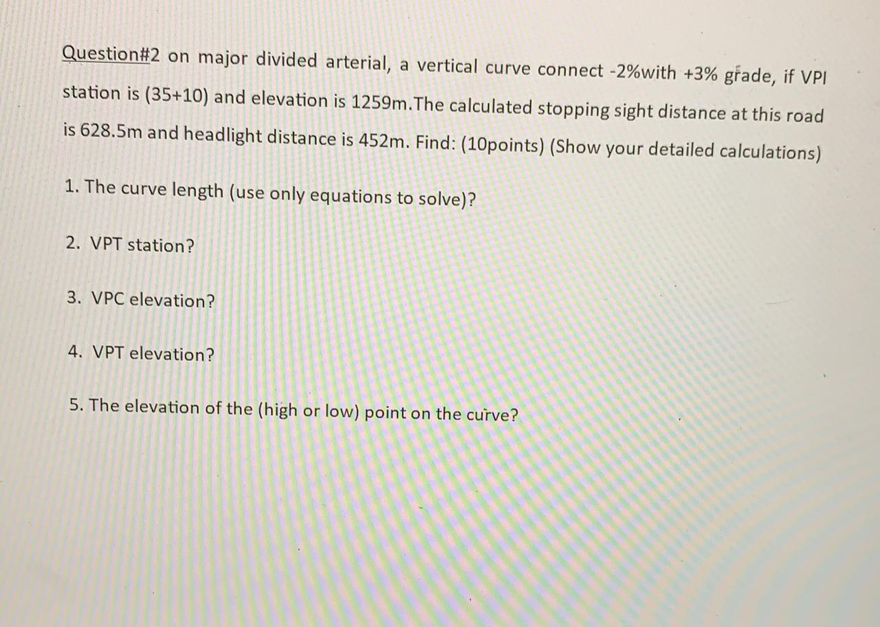Solved Question#2 on major divided arterial, a vertical | Chegg.com
