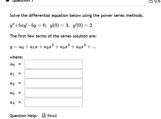 Solved Solve the differential equation below using the power | Chegg.com