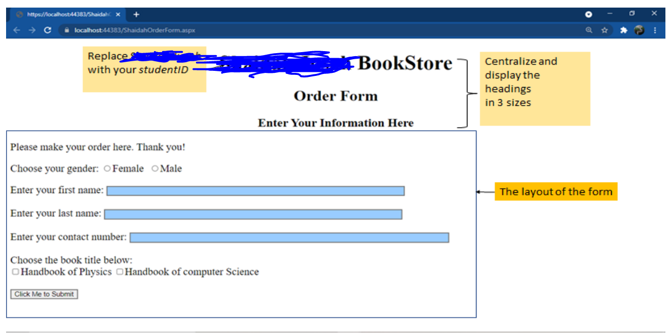 Solved Plz give the code 1. Add a Web Form to your project. | Chegg.com