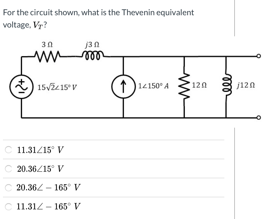 Solved For the circuit shown, what is the Thevenin | Chegg.com