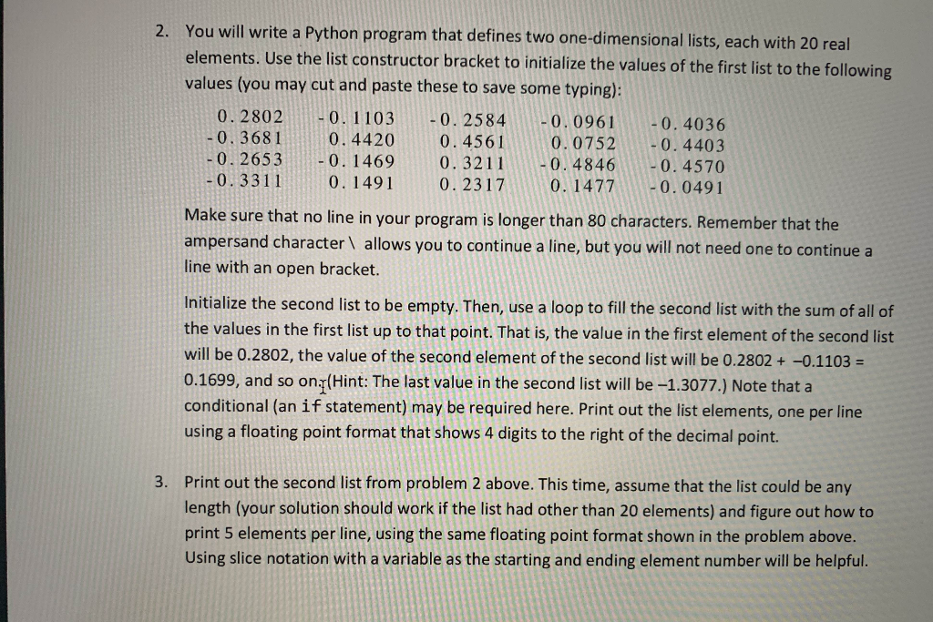 Solved You Will Write A Python Program That Defines Two