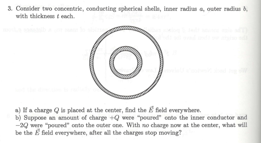 Solved Consider two concentric, conducting spherical shells, | Chegg.com