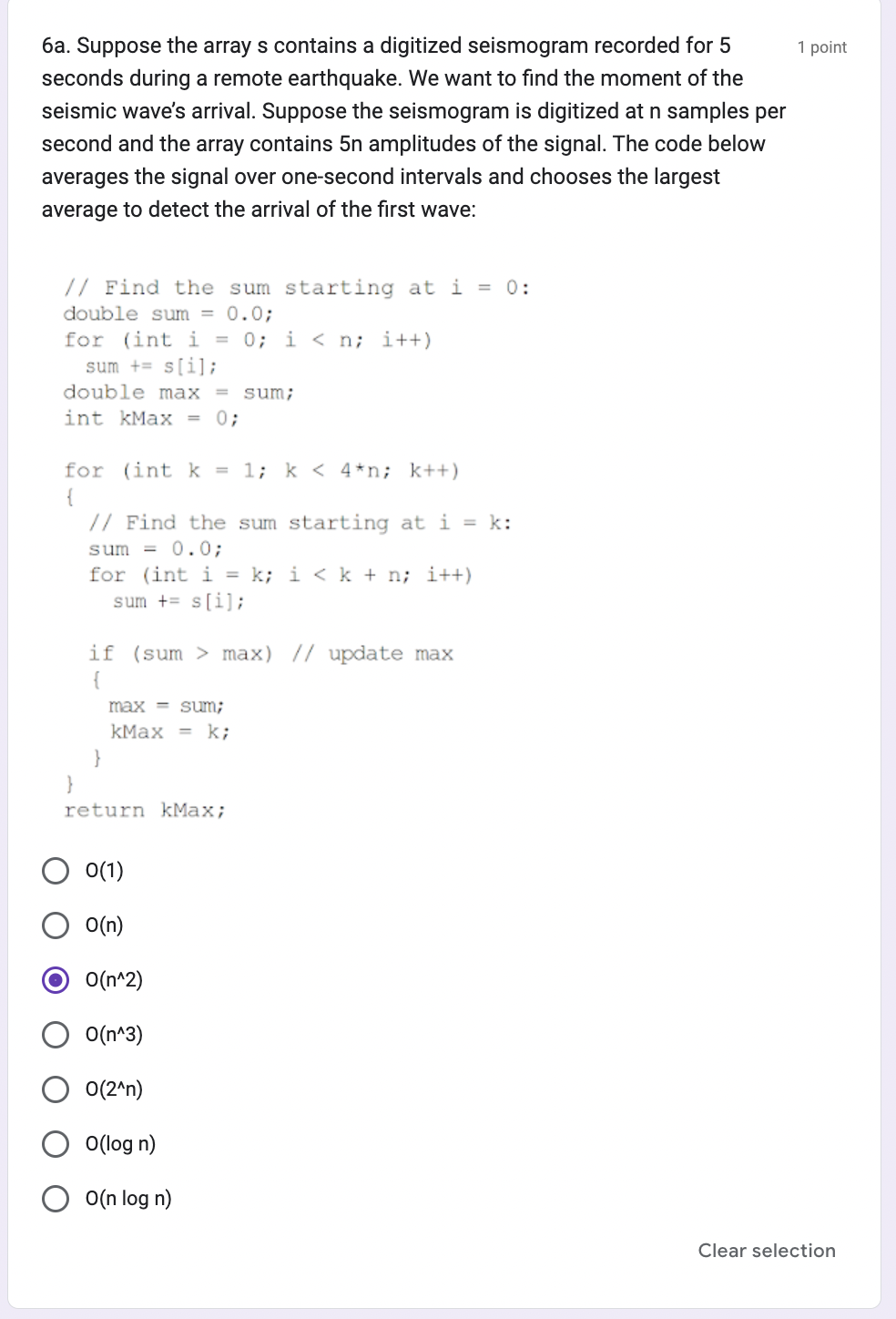 Solved 6a. Suppose the array s contains a digitized | Chegg.com