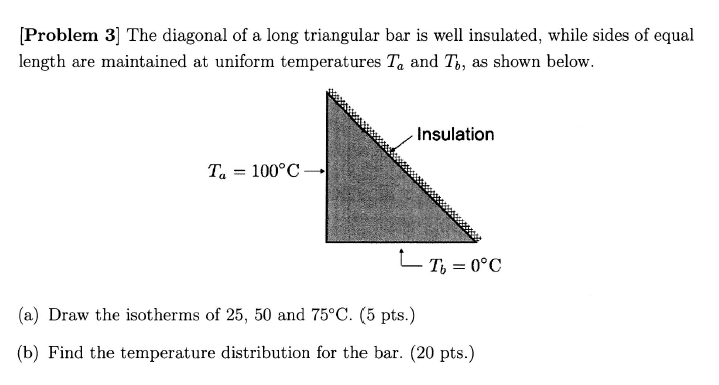 [Problem 3] The diagonal of a long triangular bar is | Chegg.com