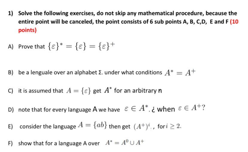 Solved 1) Solve the following exercises, do not skip any | Chegg.com