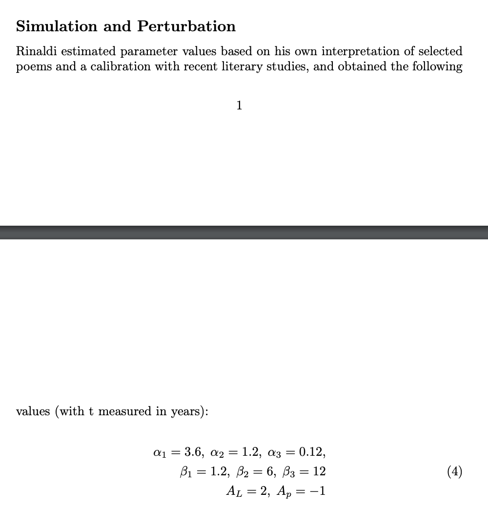 Solved Simulation and Perturbation Rinaldi estimated | Chegg.com