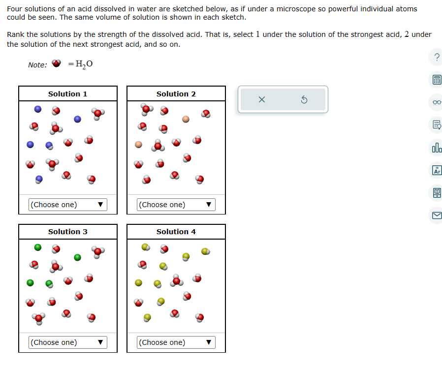 Solved Four solutions of an acid dissolved in water are | Chegg.com