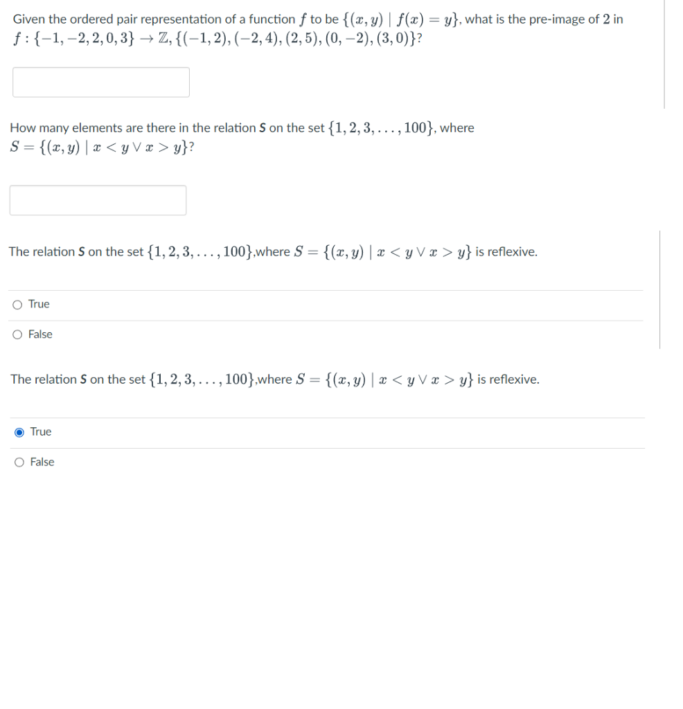 Solved Given the ordered pair representation of a function f | Chegg.com