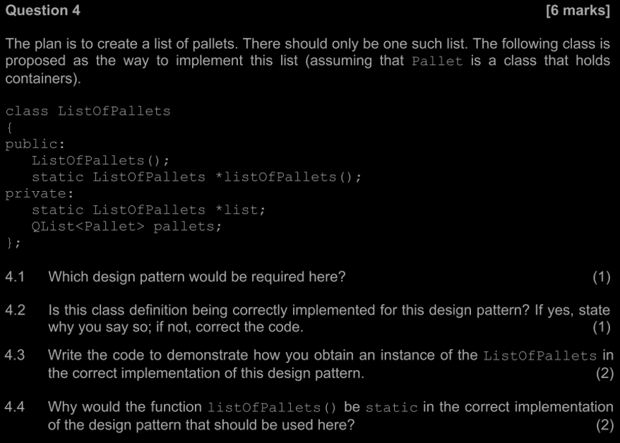 Solved Question 4 [6 marks] The plan is to create a list of | Chegg.com