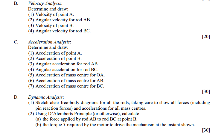 Solved Aim: To conduct a full kinematic analysis and | Chegg.com