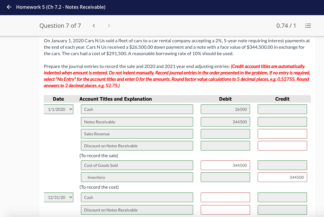 Solved Discount on Notes Receivable (To record the sale) | Chegg.com