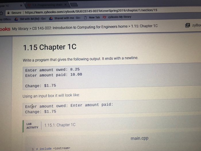 Solved: Pler Secure Https://learn.zybooks.com/zybook/SIUE ... | Chegg.com Solved: Pler Secure Https://learn.zybooks.com/zybook/SIUE ... | Chegg.com