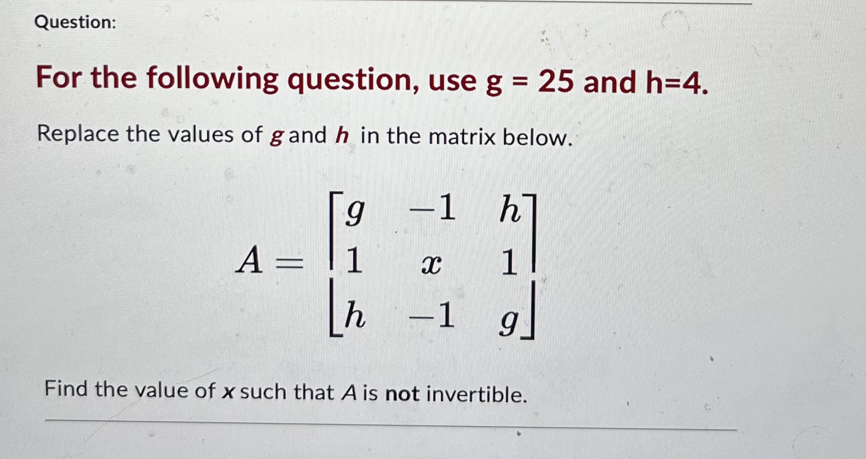 Solved Question:For the following question, use g=25 ﻿and | Chegg.com