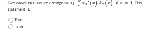 Solved 1. This Two wavefunctions are orthogonal if St 1 (1) | Chegg.com