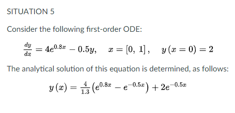 Solved SITUATION 5 Consider the following first-order ODE: | Chegg.com