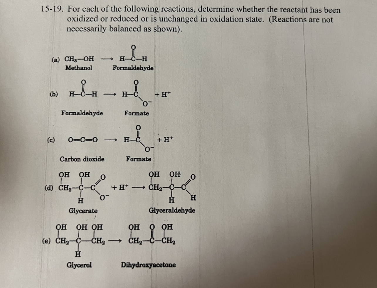 Solved -19. For each of the following reactions, determine | Chegg.com