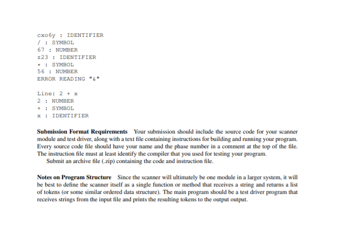 Solved COMP 141: Course Project Phase 1.1: Scanner for Lexp | Chegg.com