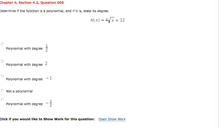 Solved Chapter 4, Section 4.2, Question 005 etermine if the | Chegg.com