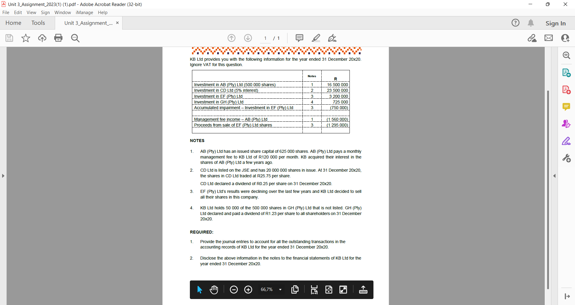 Solved KB Ltd provides you with the following information | Chegg.com