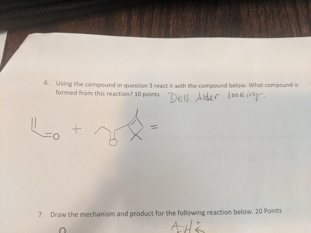 Solved 6. Using the compound in question 3 react it with the | Chegg.com