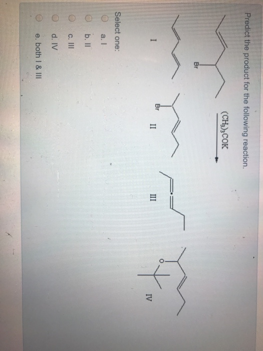 Solved Predict The Product For The Following Reaction