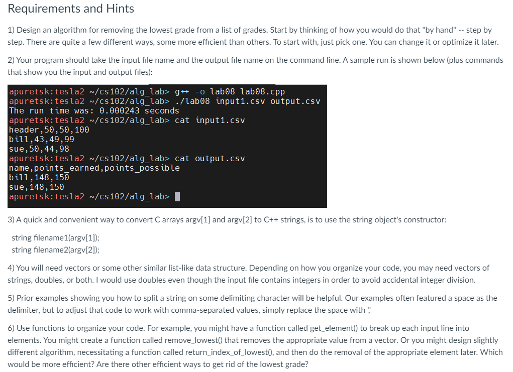Solved How would I fix this code so I can parse a csv input | Chegg.com