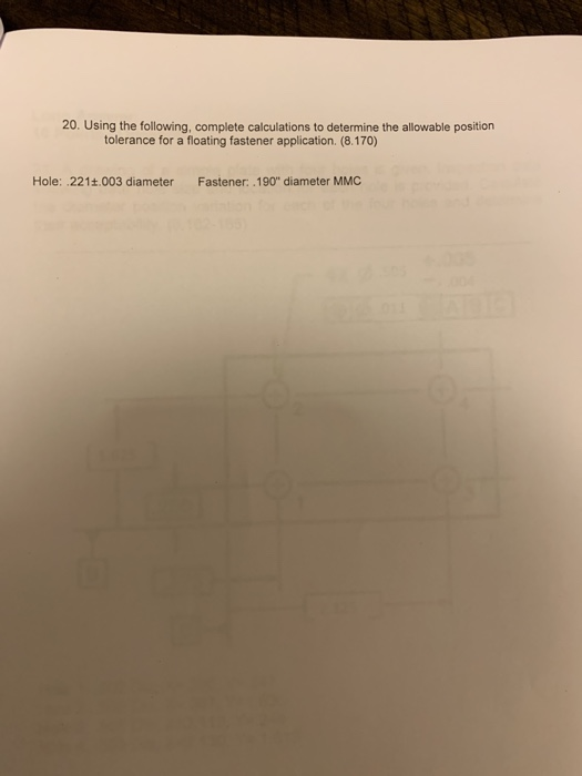 20. Using the following, complete calculations to | Chegg.com