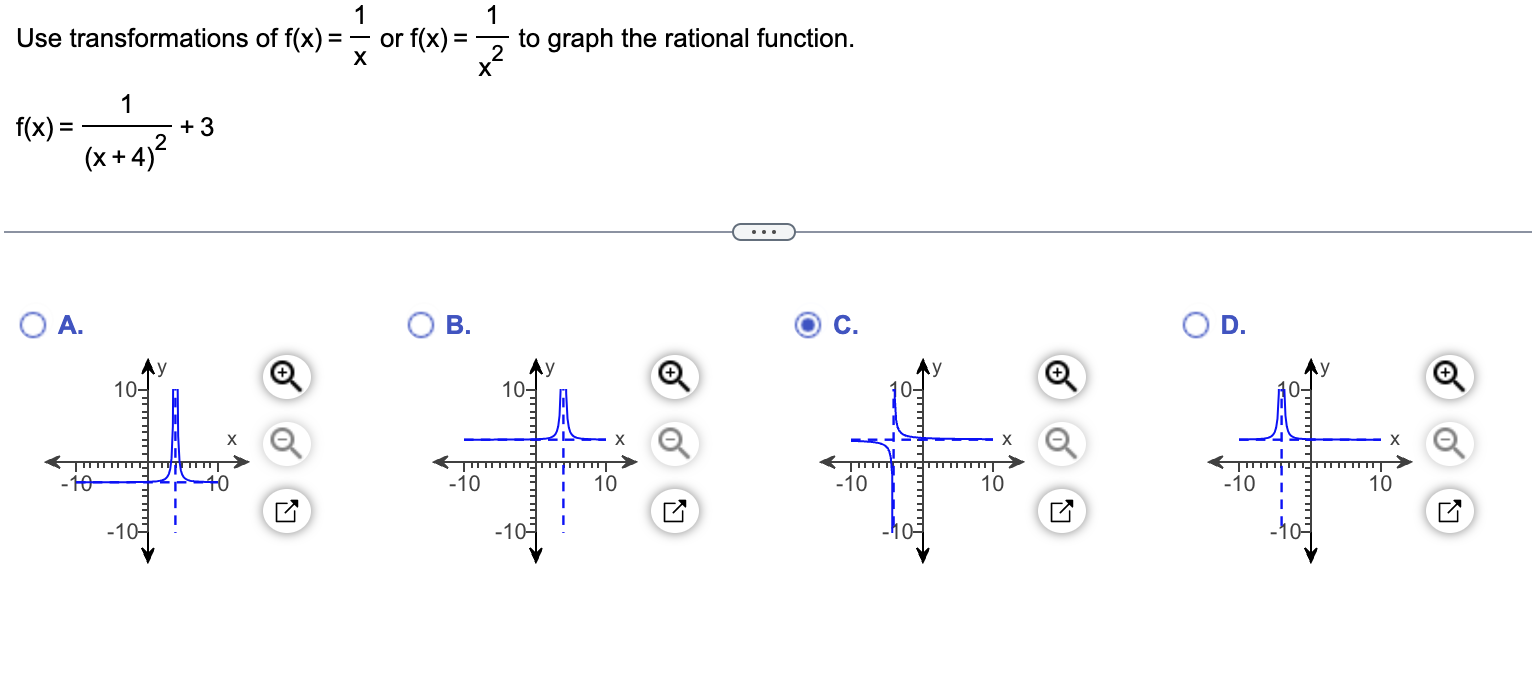 Solved Use transformations of f(x)=x1 or f(x)=x21 to graph | Chegg.com