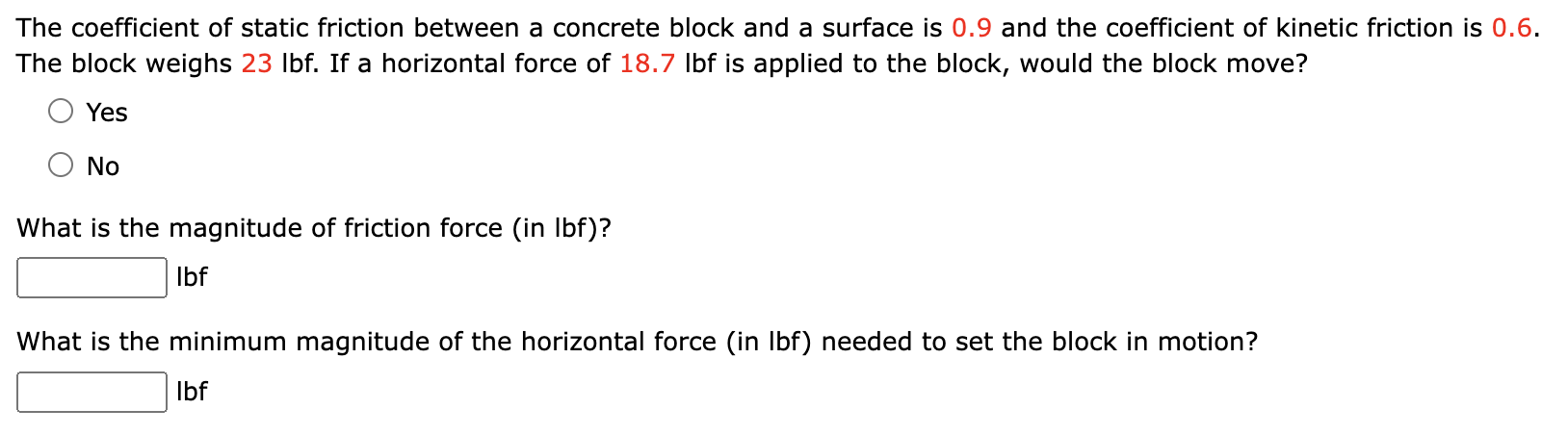 Solved The coefficient of static friction between a concrete | Chegg.com