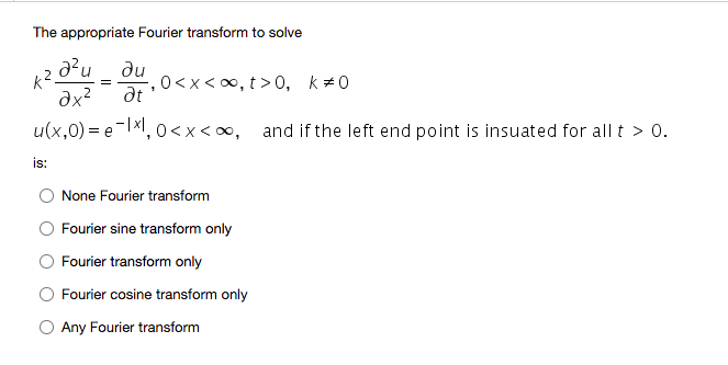 Solved The appropriate Fourier transform to solve | Chegg.com