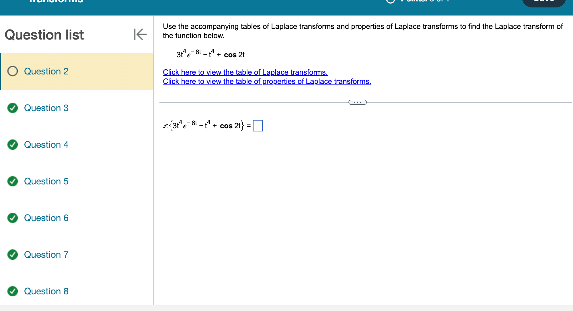 Solved Use the accompanying tables of Laplace transforms and | Chegg.com