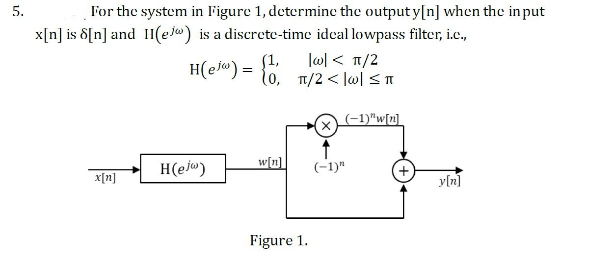 Solved For the system in Figure 1 , determine the output | Chegg.com