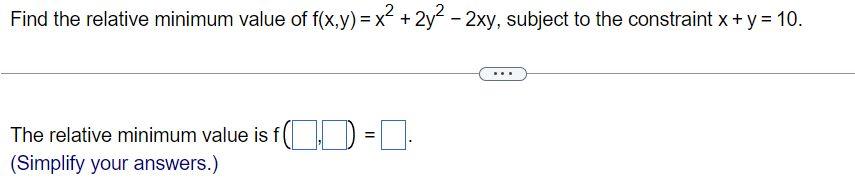 Solved 1. Find the relative minimum value of | Chegg.com