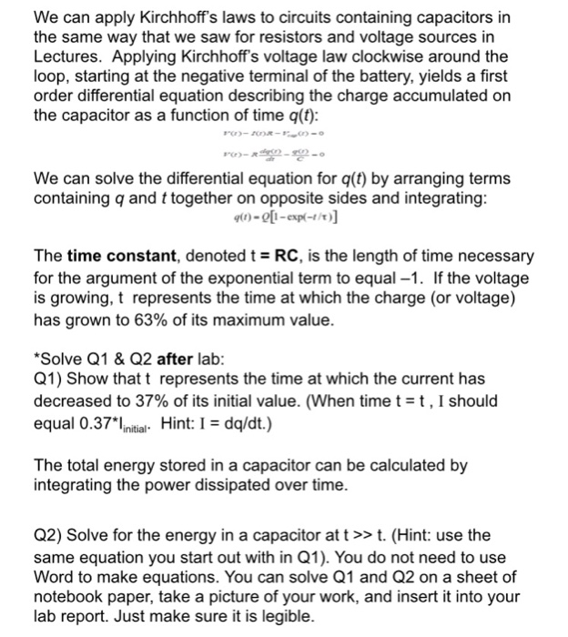 Solved We can apply Kirchhoffs laws to circuits containing | Chegg.com