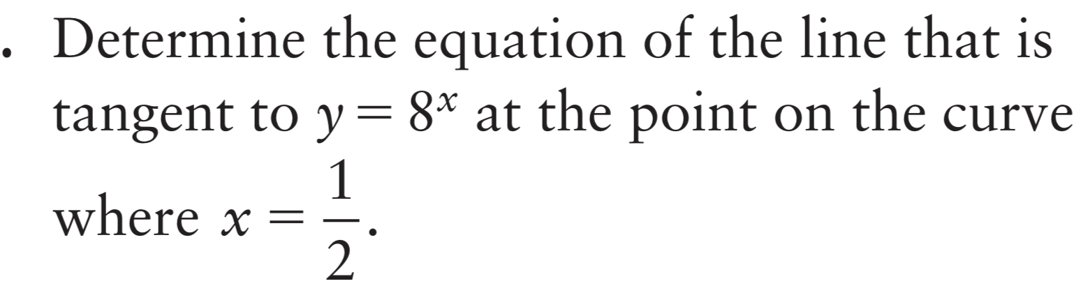Solved Determine the equation of the line that is tangent to | Chegg.com