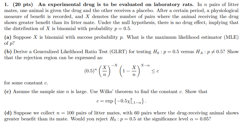 Solved (b) ﻿Derive a Generalized Likelihood Ratio Test | Chegg.com
