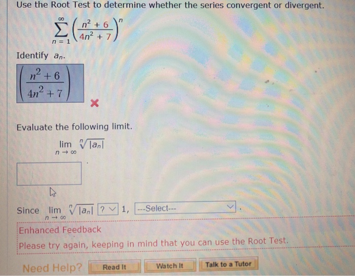 Solved Use the Root Test to determine whether the series | Chegg.com