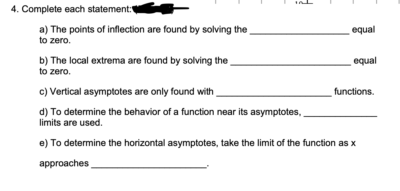 Solved Need help with the grade 12 (unit 3 - curve sketching | Chegg.com