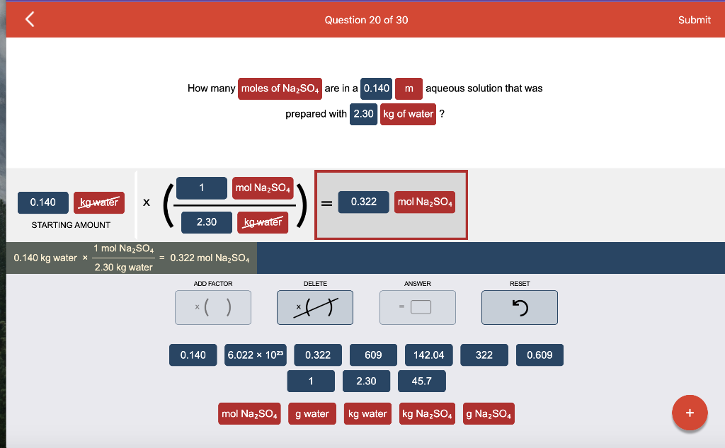 Solved Question 20 of 30 Submit How many moles of Na2SO4 are | Chegg.com