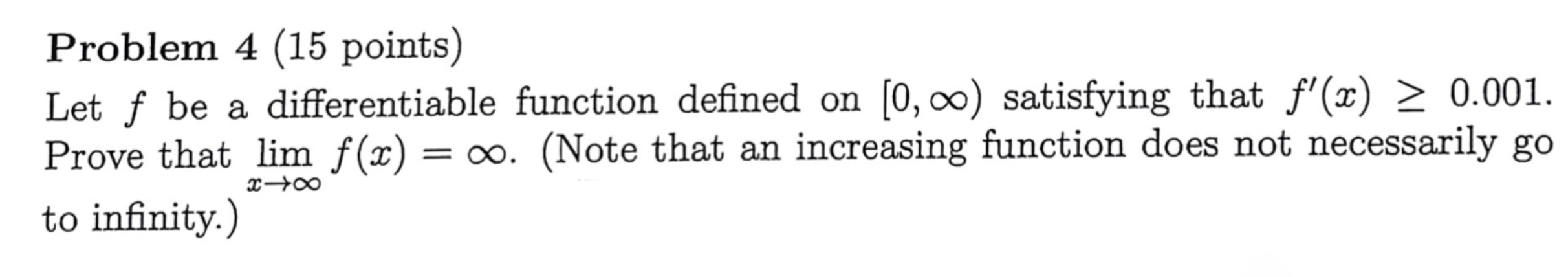 Solved Problem 4 (15 points) Let f be a differentiable | Chegg.com