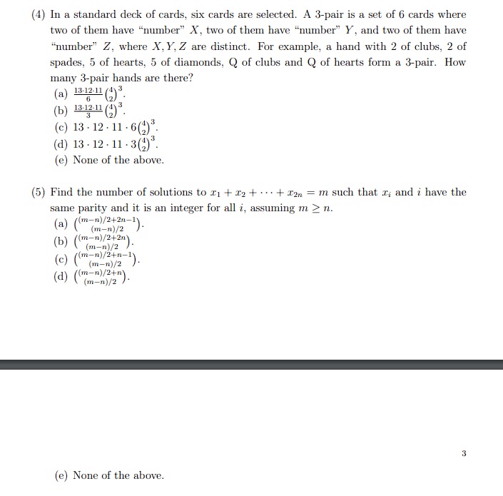 Solved (4) In a standard deck of cards, six cards are | Chegg.com