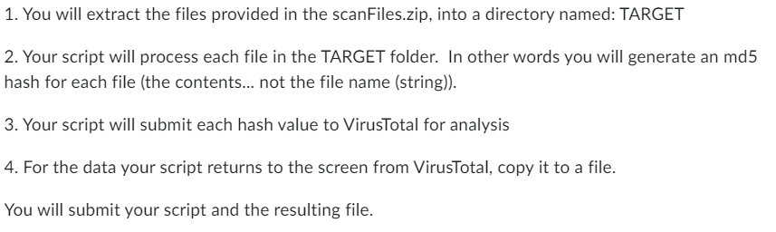 Solved 1. You will extract the files provided in the | Chegg.com