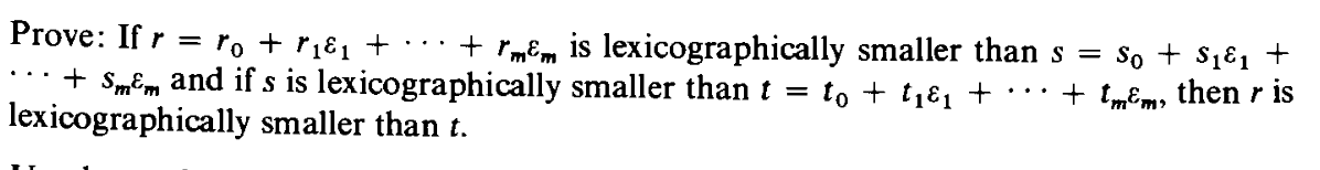 Solved Prove: If r=r0+r1ε1+⋯+rmεm is lexicographically | Chegg.com