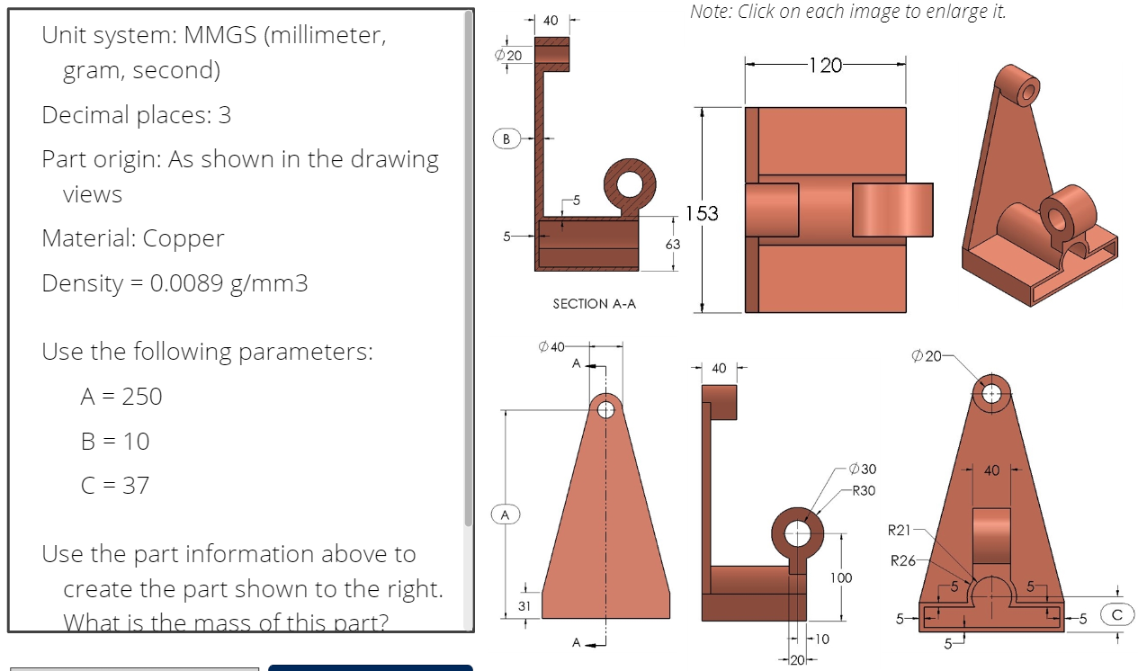Solved Unit system: MMGS (millimeter, gram, second) Decimal | Chegg.com