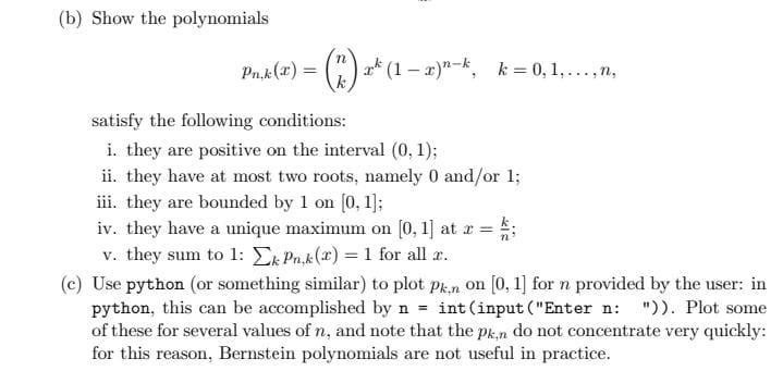 Solved (b) Show the polynomials | Chegg.com