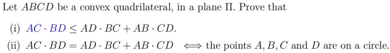 Solved Let ABCD be a convex quadrilateral, in a plane II. | Chegg.com