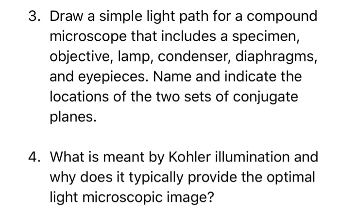 Solved 3. Draw a simple light path for a compound microscope | Chegg.com