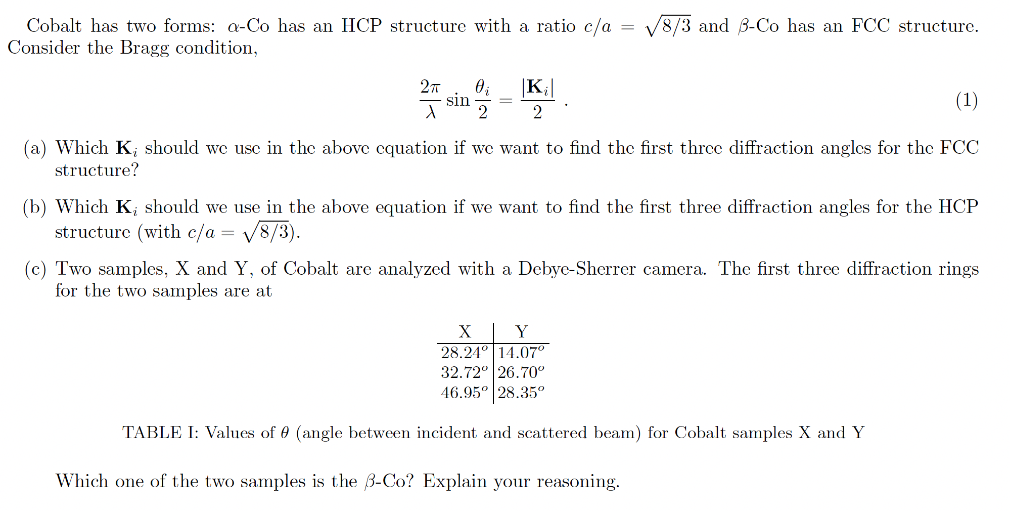Solved = Cobalt has two forms: a-Co has an HCP structure | Chegg.com